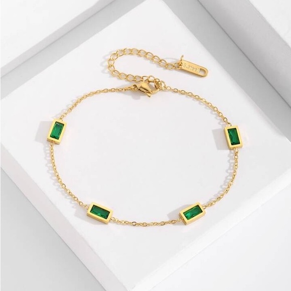 Jewelry | Elegant Link Bracelets Bohemian Retro Gold Plated Emerald ...